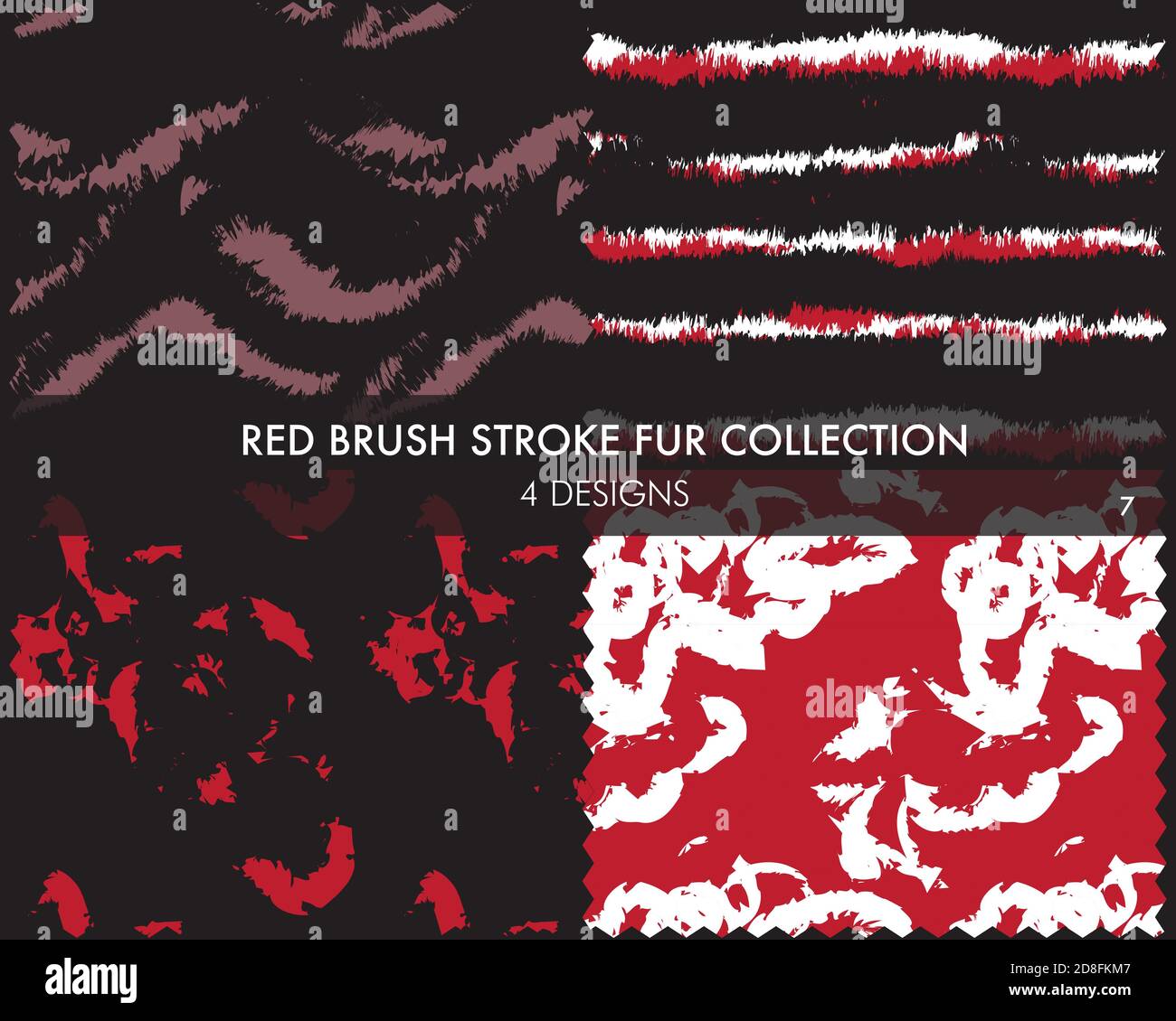 Brush stroke fur collection includes 4 design swatches for fashion ...