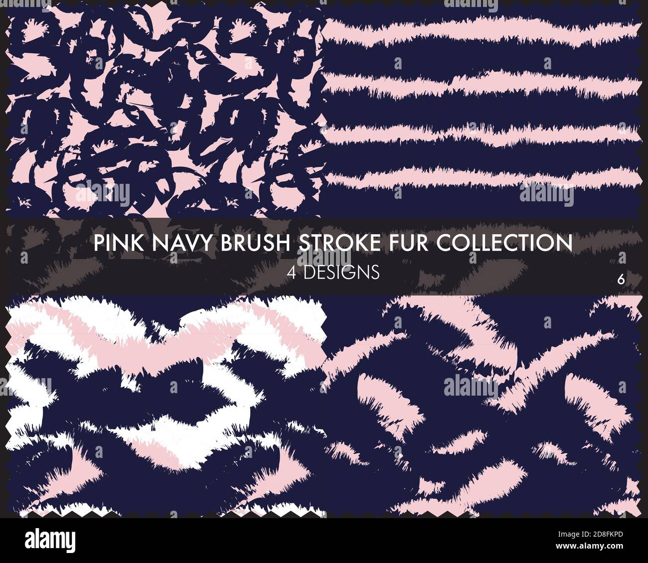 Brush stroke fur collection includes 4 design swatches for fashion ...