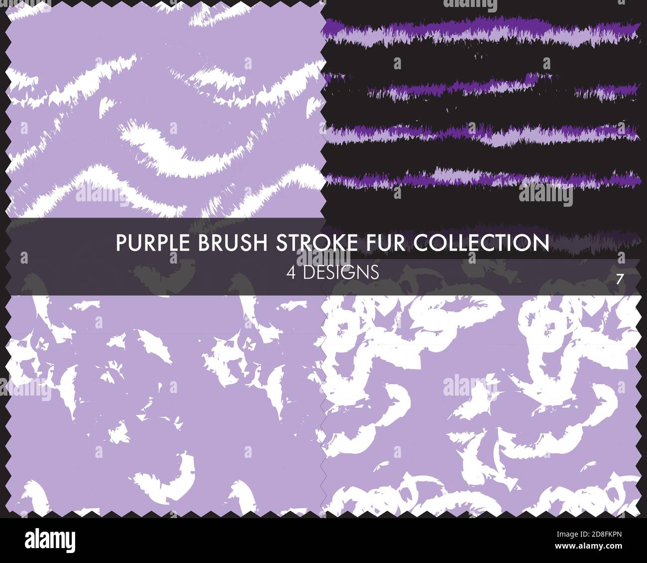 Brush stroke fur collection includes 4 design swatches for fashion ...