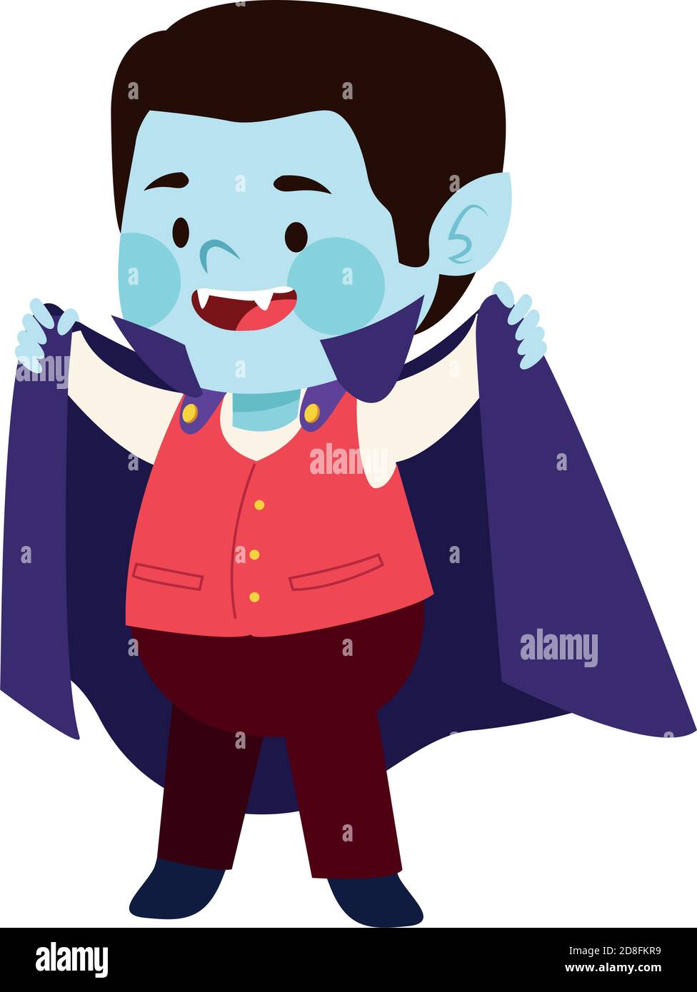 cute little boy dressed as a dracula character vector illustration ...