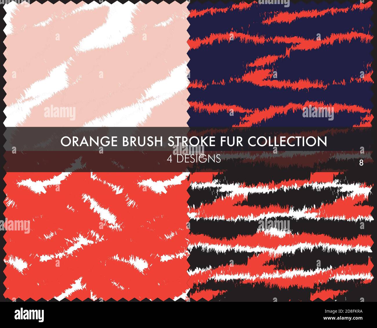Brush stroke fur collection includes 4 design swatches for fashion ...