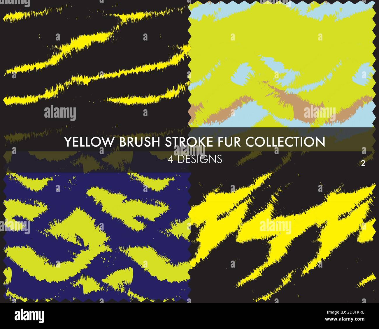 Brush stroke fur collection includes 4 design swatches for fashion ...