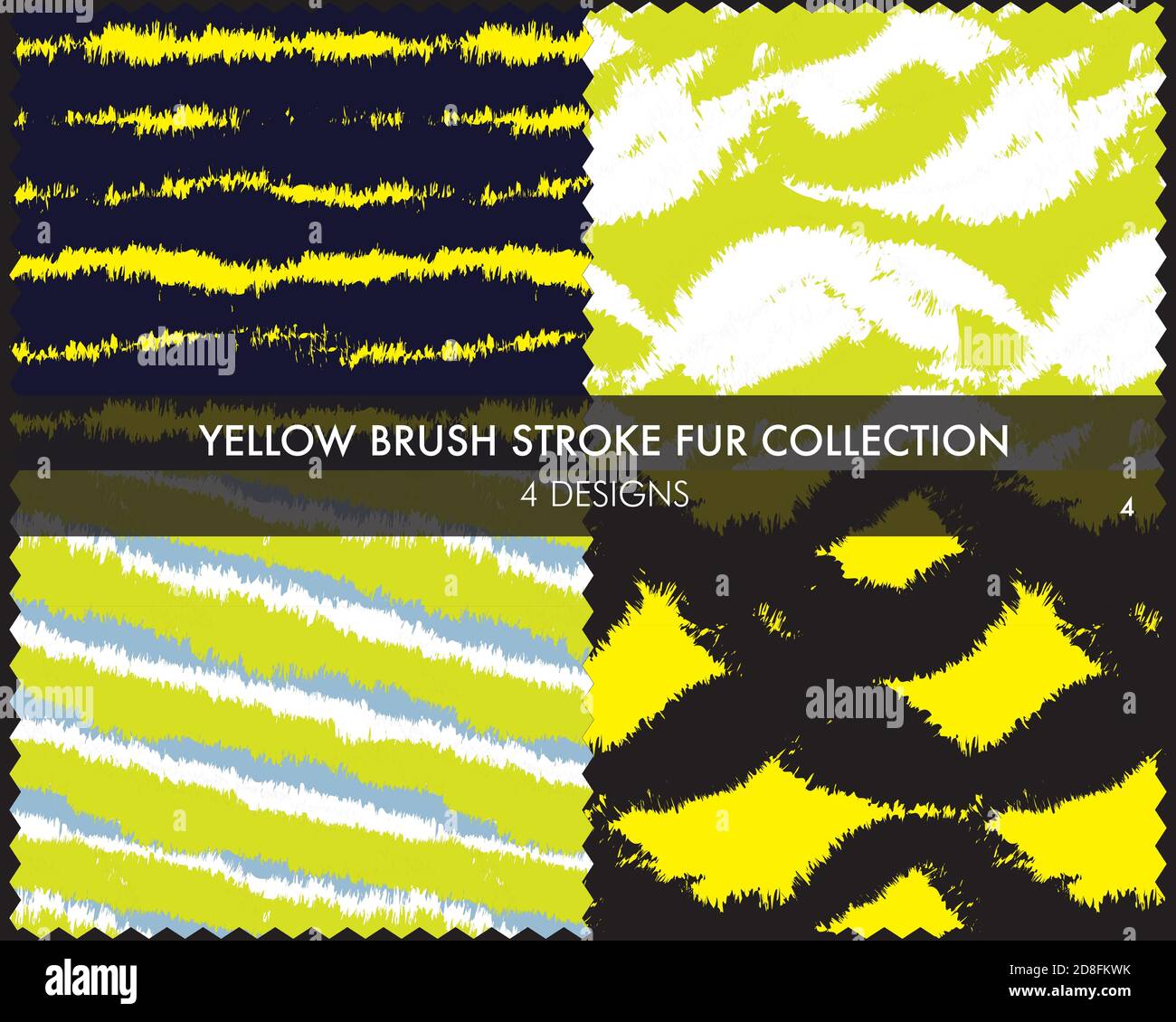 Brush stroke fur collection includes 4 design swatches for fashion ...