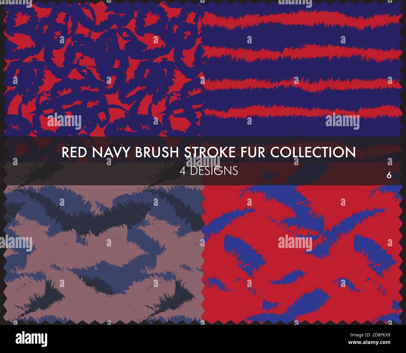 Brush stroke fur collection includes 4 design swatches for fashion ...