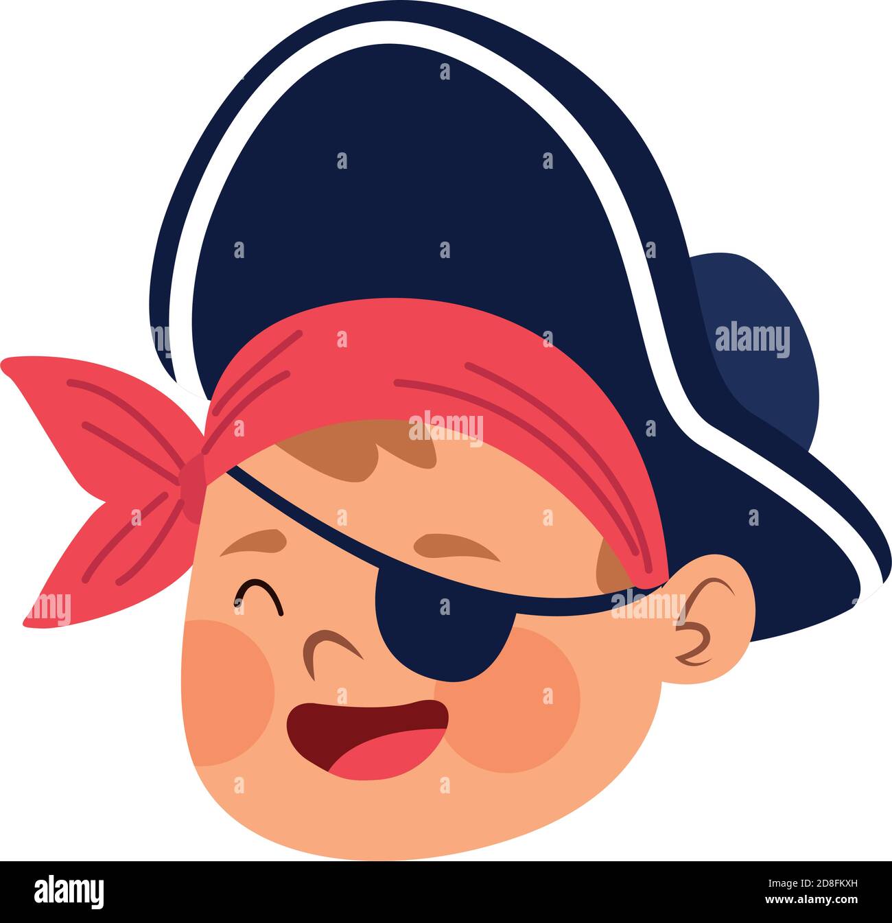 cute little boy dressed as a pirate head character vector illustration ...