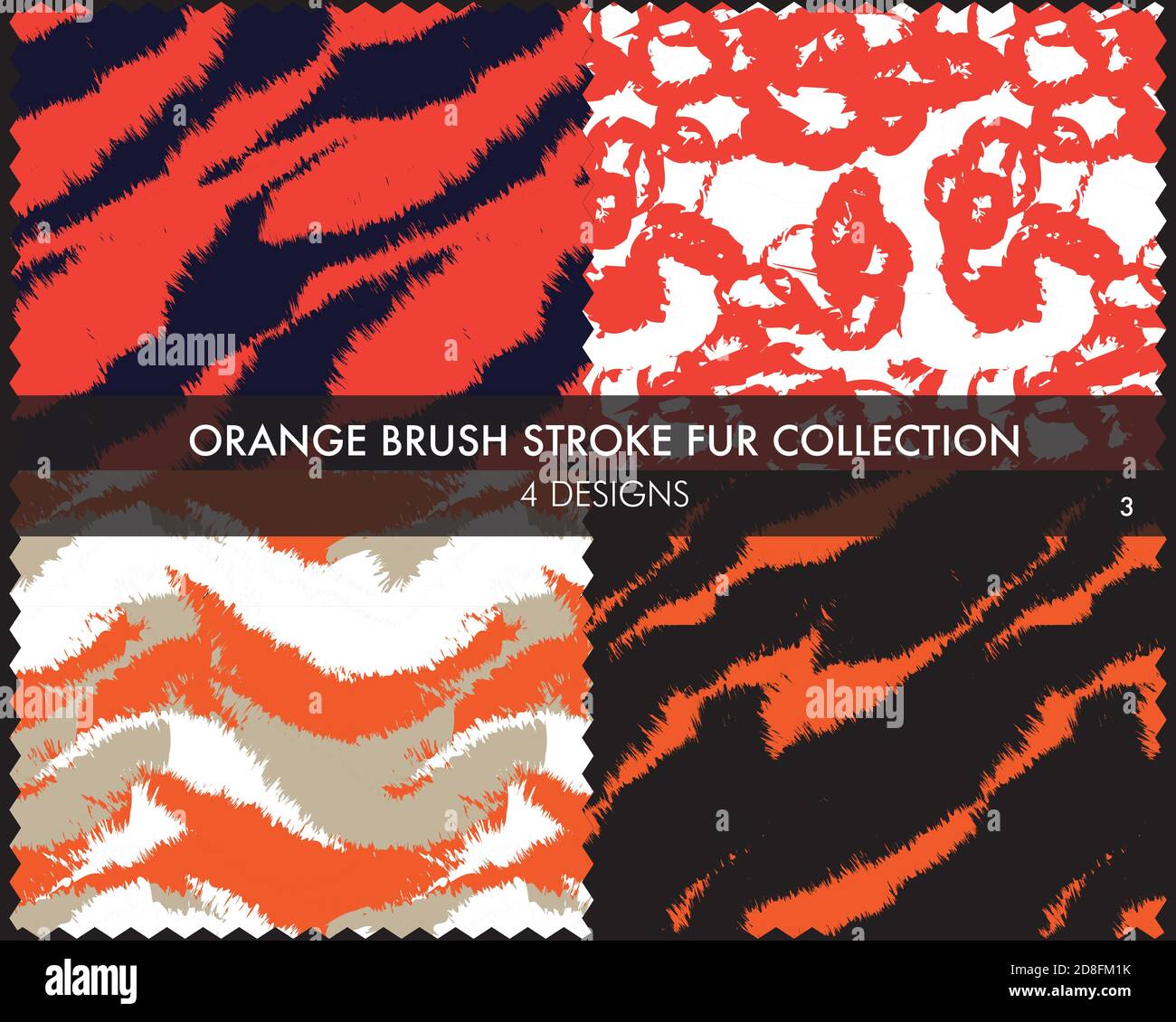 Brush stroke fur collection includes 4 design swatches for fashion ...