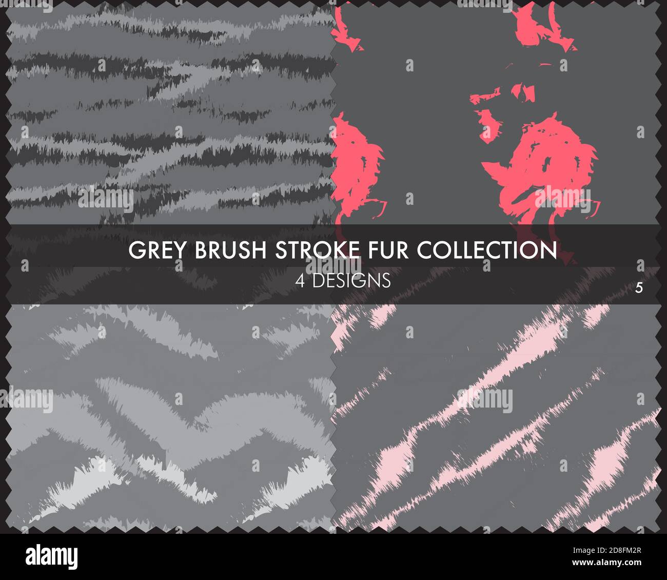 Brush stroke fur collection includes 4 design swatches for fashion ...