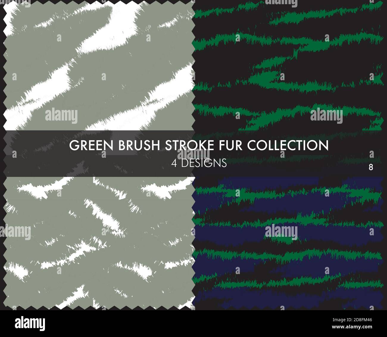 Brush stroke fur collection includes 4 design swatches for fashion ...