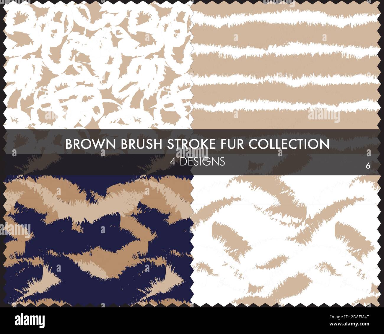 Brush stroke fur collection includes 4 design swatches for fashion ...