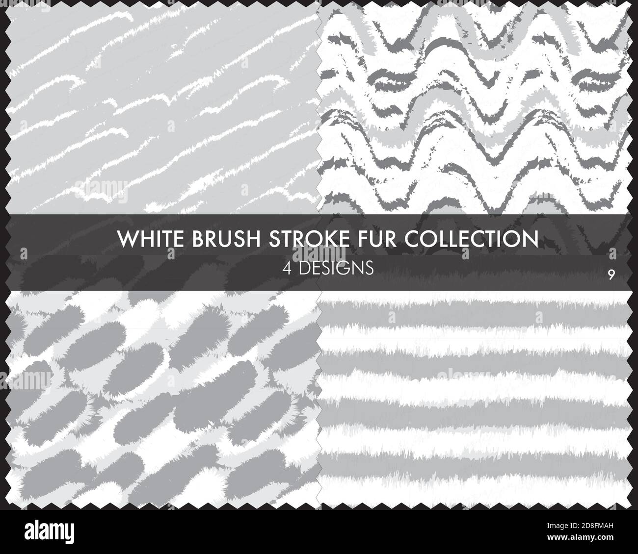 Brush stroke fur collection includes 4 design swatches for fashion ...