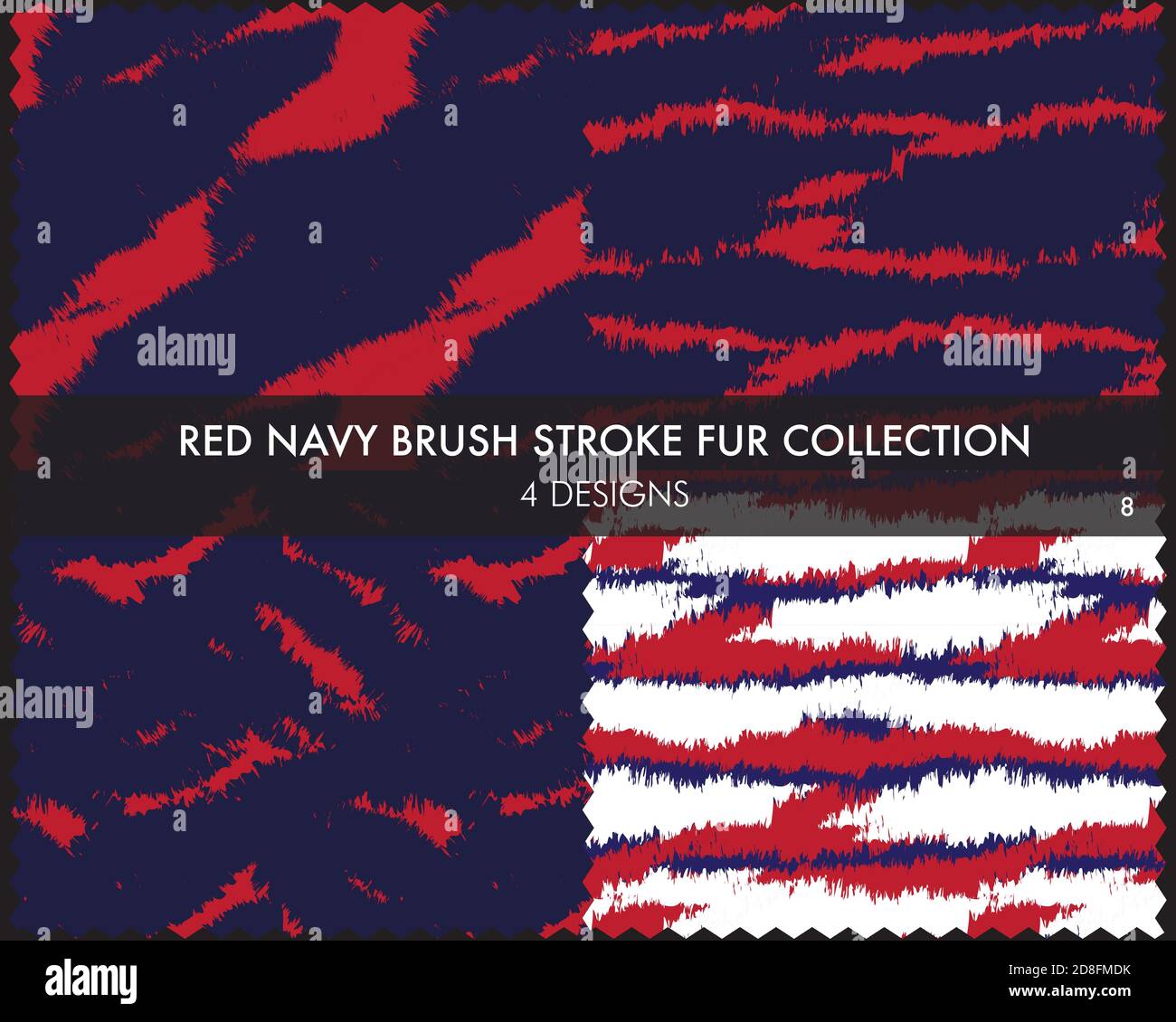 Brush stroke fur collection includes 4 design swatches for fashion ...