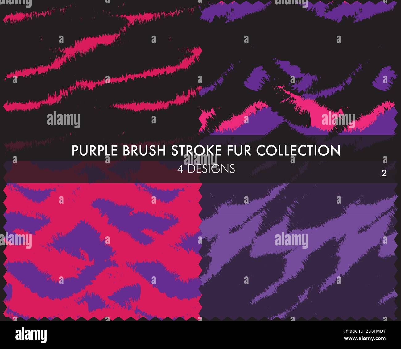 Brush stroke fur collection includes 4 design swatches for fashion ...