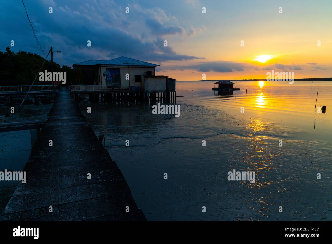 Scenic sunset at Kuala Sepetang, fisherman village, Perak, Malaysia ...