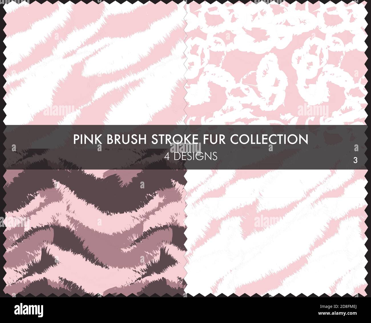 Brush stroke fur collection includes 4 design swatches for fashion ...