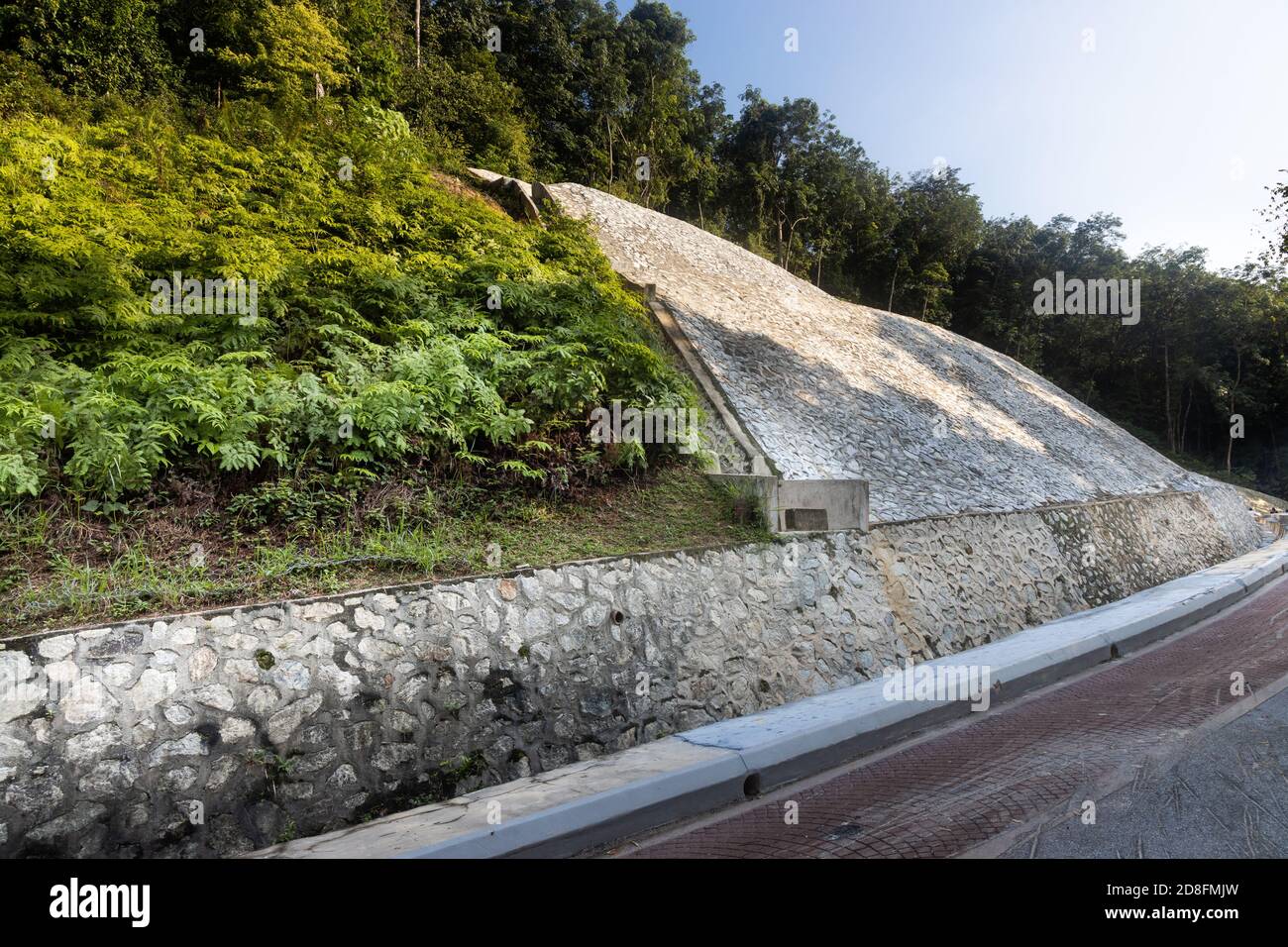 Slope retention engineering to prevent soil erosion and landslide Stock ...