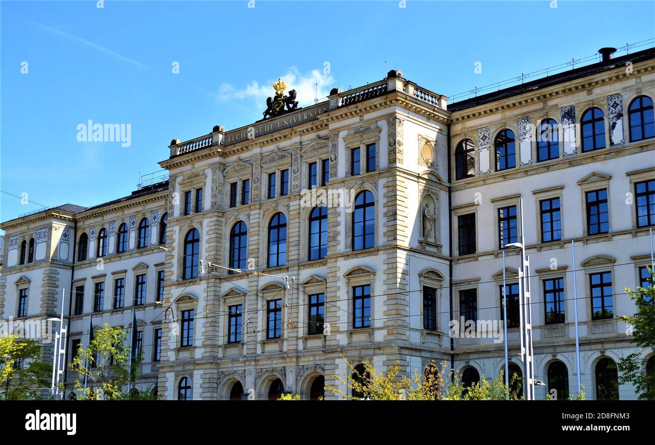 Chemnitz Technical University front view. Ancient and Gothic ...