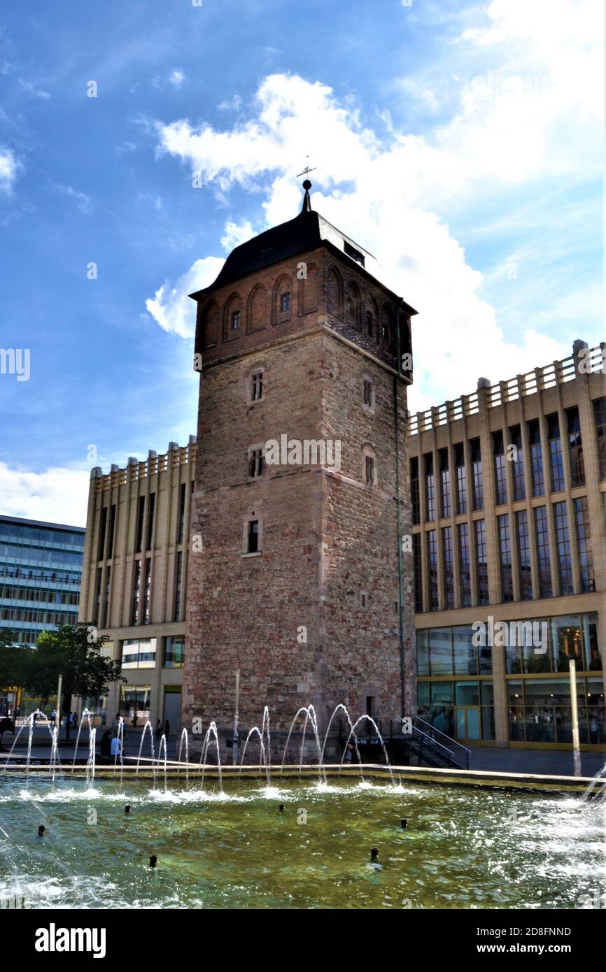 Ancient Red Tower in Chemnitz, Germany. Roter turm (Red Tower) and ...