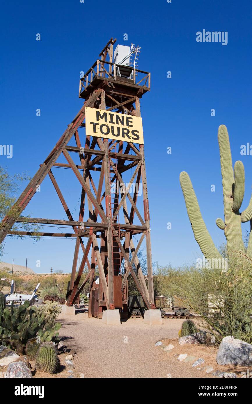 Old Mine Frame, Asarco Mineral Discovery Center & Mine, Sahuarita ...