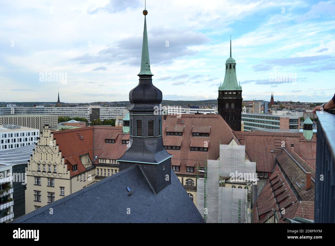 Top view of Chemnitz from city hall. Panoramic city view of Chemnitz ...