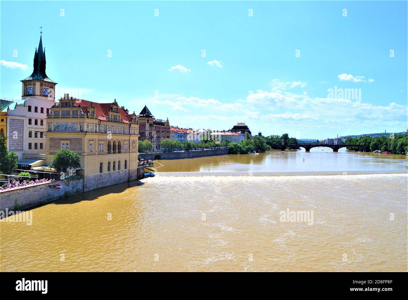 Vltava River during sunny day. Vltava River photos from Charles Bridge ...