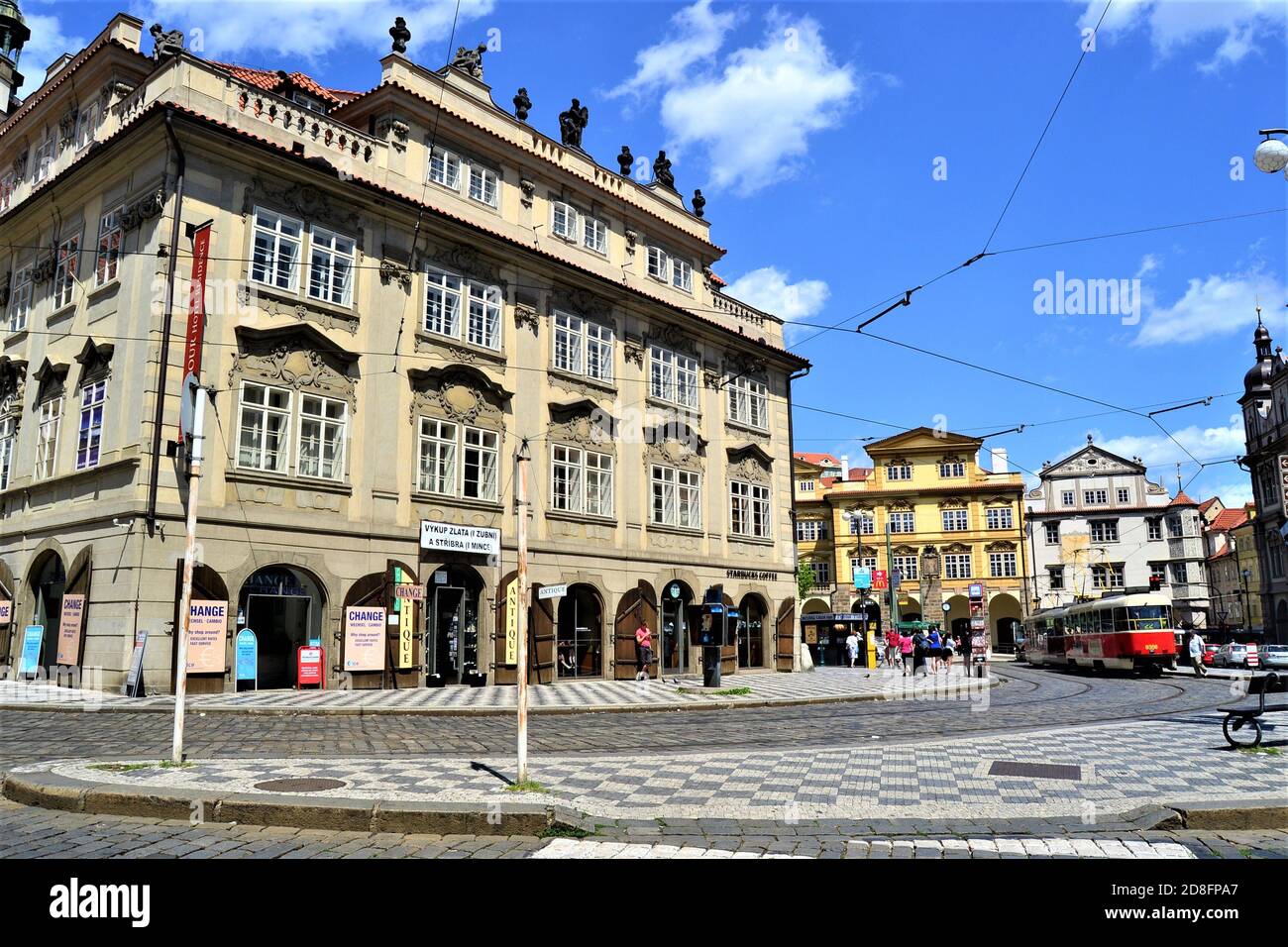 Old and ancient building in beautiful city Prague with blue sky and ...