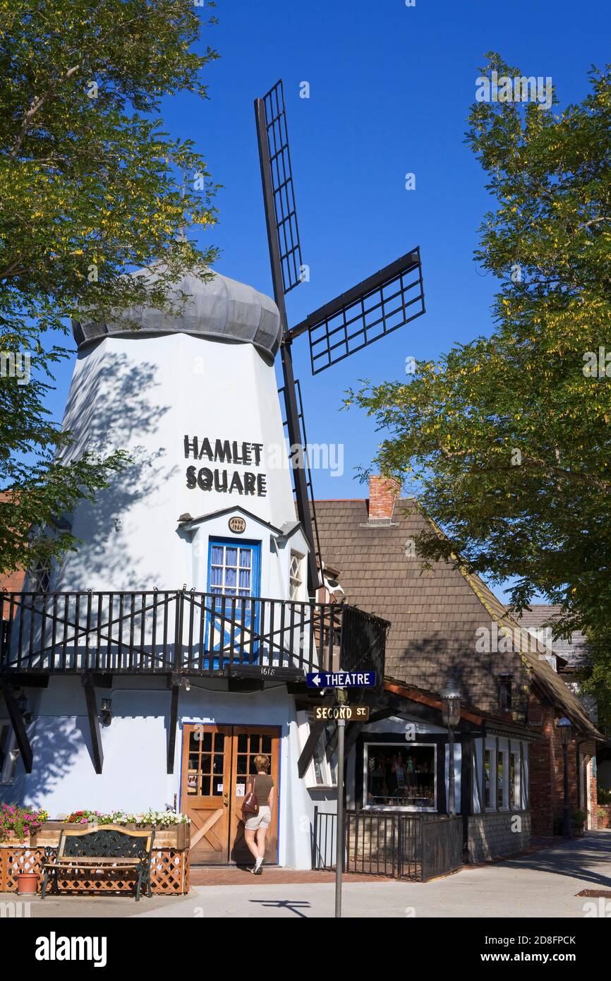 Windmill in Hamlet Square, Solvang, Santa Barbara County, Central ...