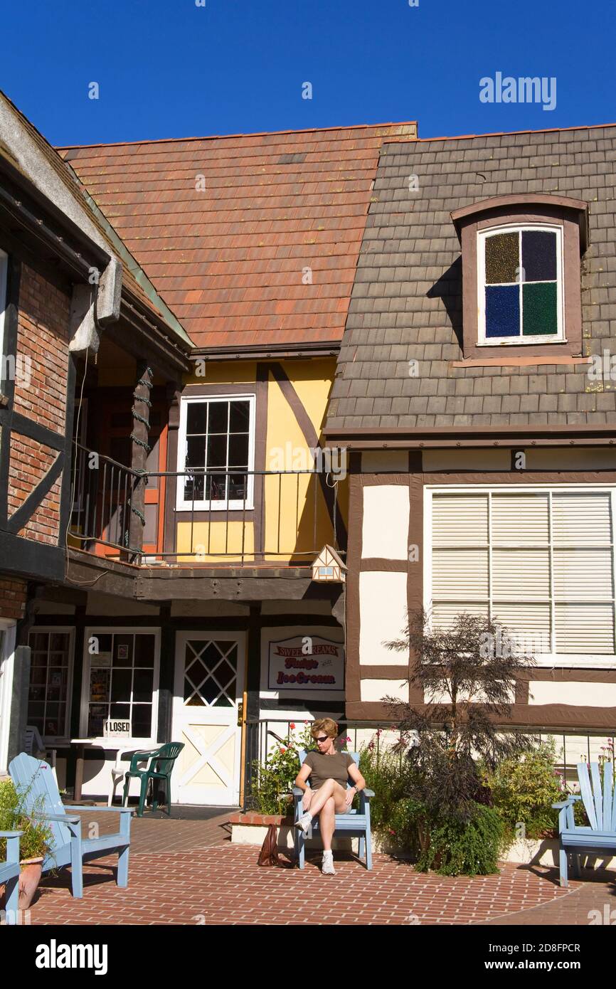 Hamlet Square, Solvang, Santa Barbara County, Central California, USA ...