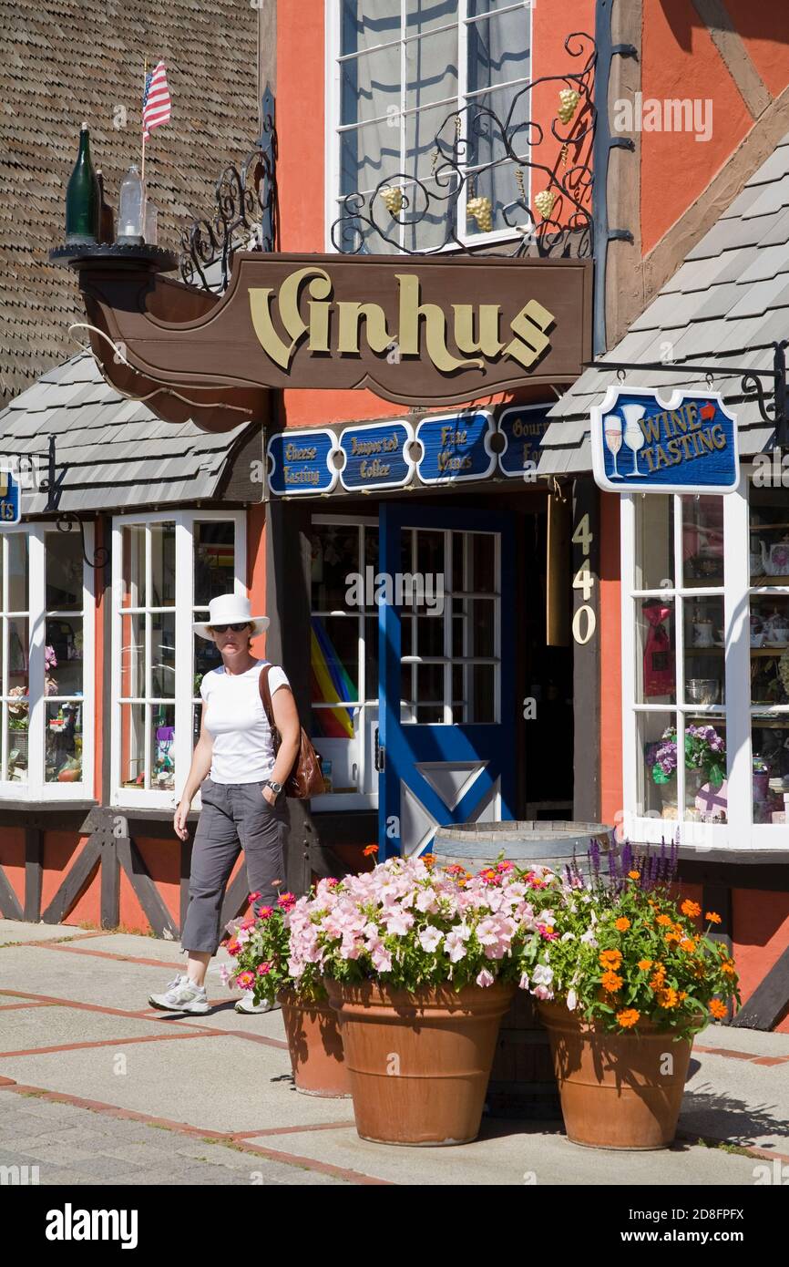 Stores on Alisal Road, Solvang, Santa Barbara County, Central ...