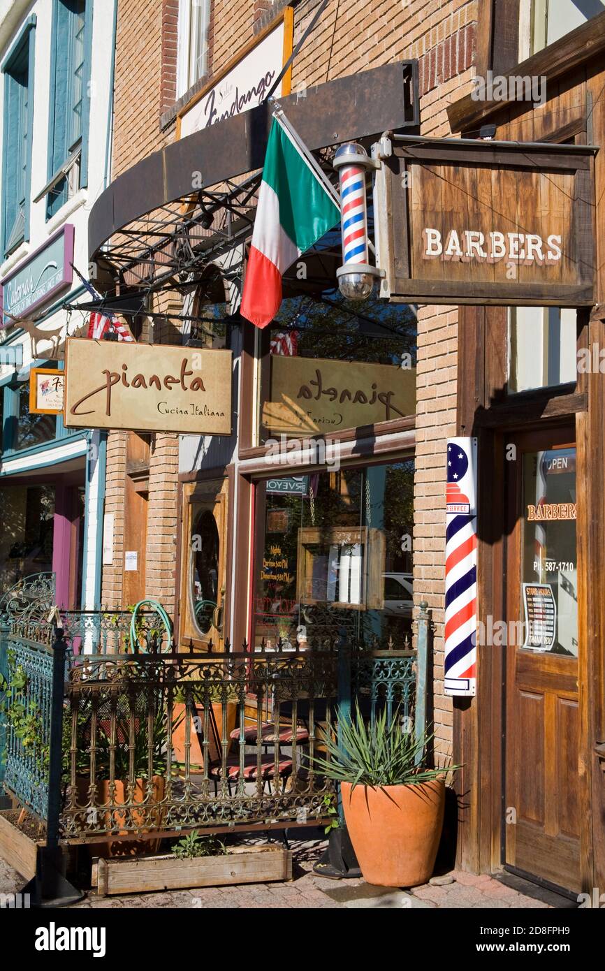 Stores on Commercial Row in Truckee, California, USA Stock Photo - Alamy