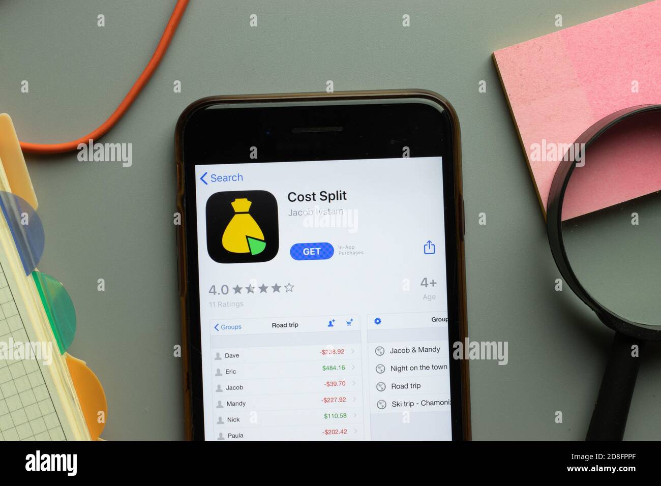 New York, USA - 26 October 2020: Cost Split mobile app logo on phone ...