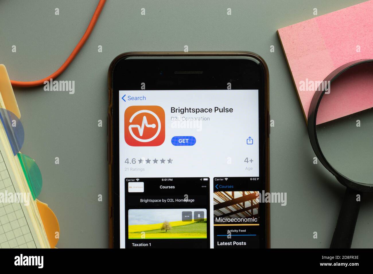 New York, USA - 26 October 2020: Brightspace Pulse mobile app logo on ...