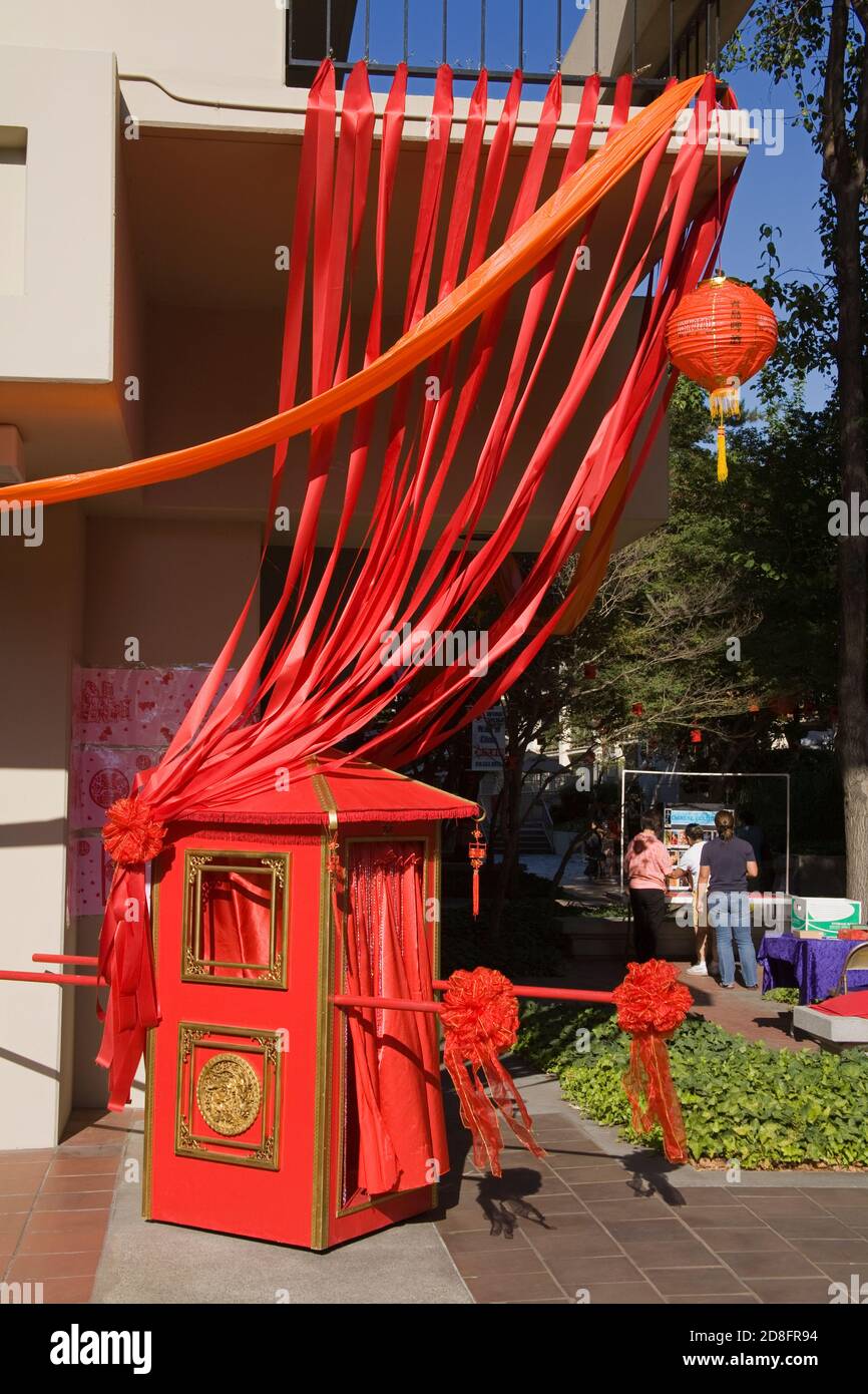 Red Chinese Litter in Chinatown, Sacramento, California, USA Stock ...