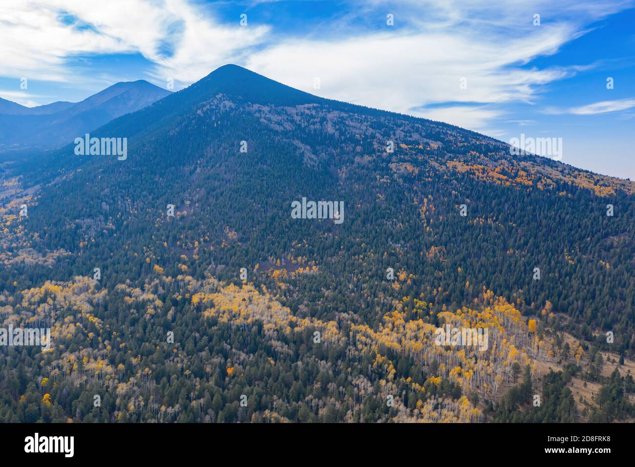 Aerial view of the beautiful landscape of Inner Basin area at Flagstaff ...