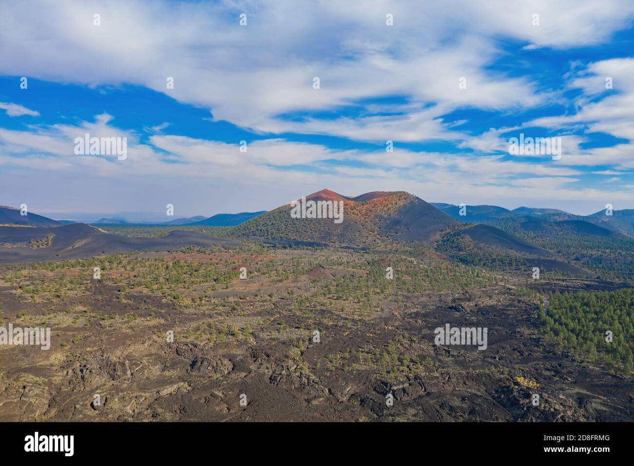 Aerial view of the Sunset Crater Volcano at Flagstaff, Arizona Stock ...