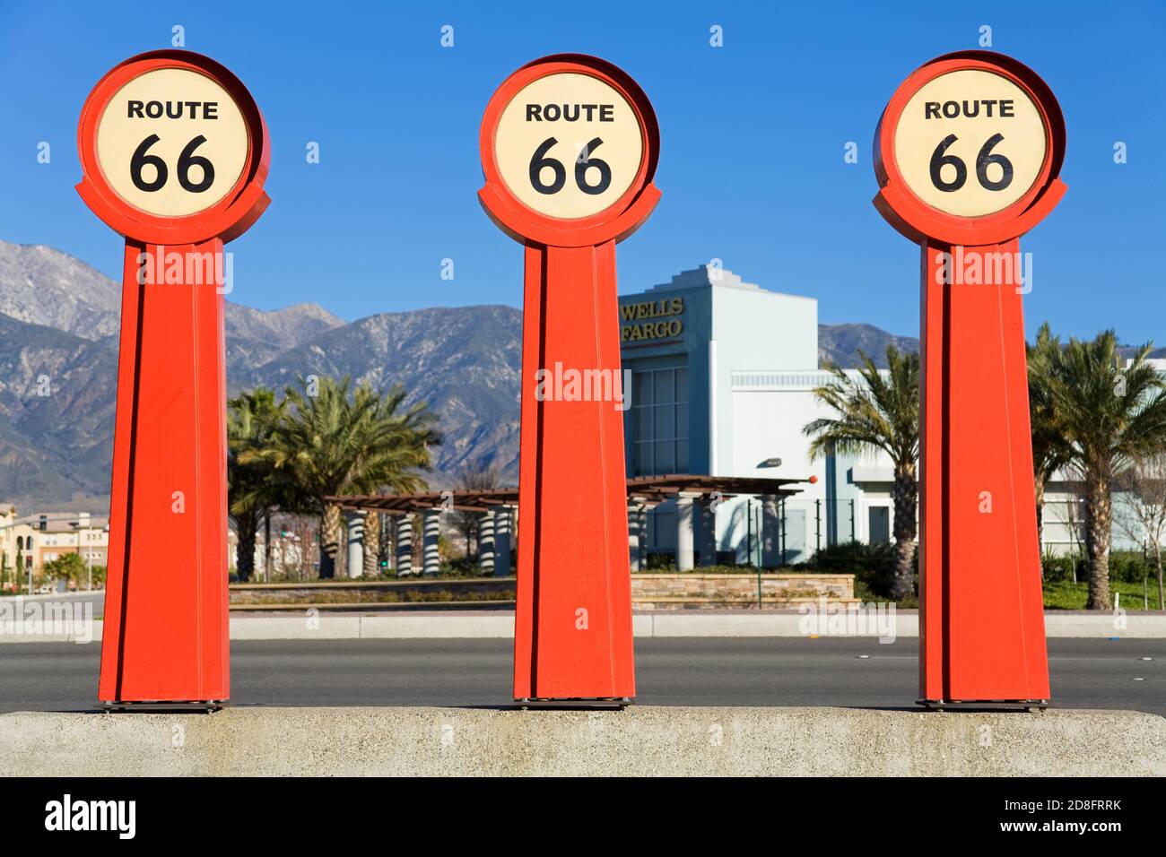 Route 66 signs, Rancho Cucamongo City, California, USA Stock Photo - Alamy