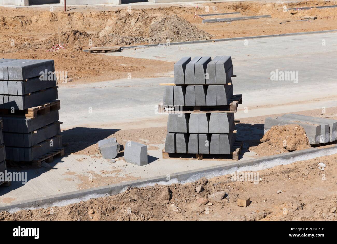 concrete road tiles Packed Stock Photo - Alamy
