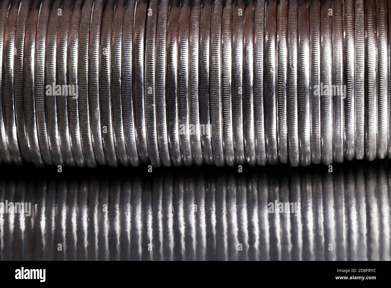round metal coins of silver color Stock Photo - Alamy