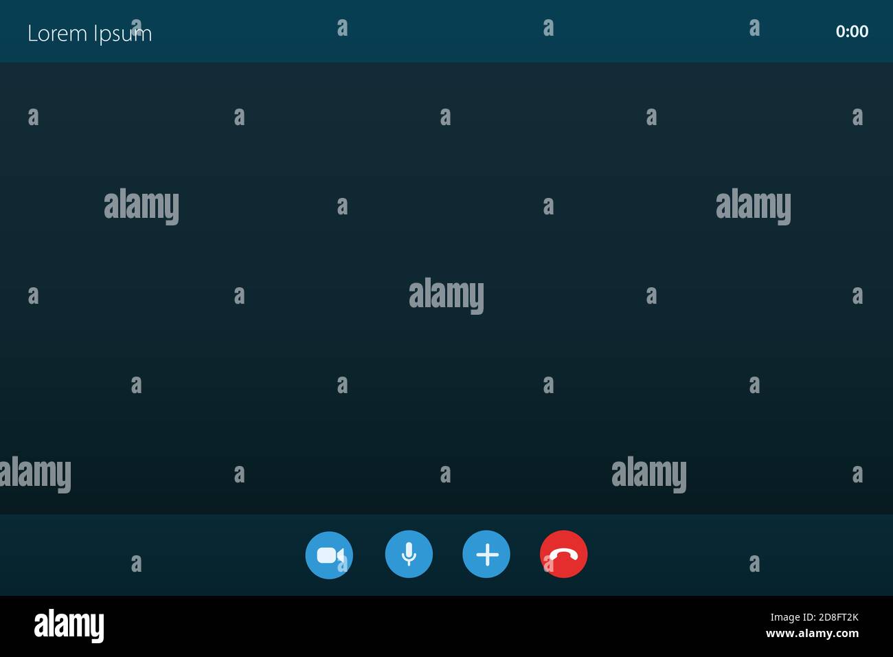 Video call screen template, template for online conference interface ...