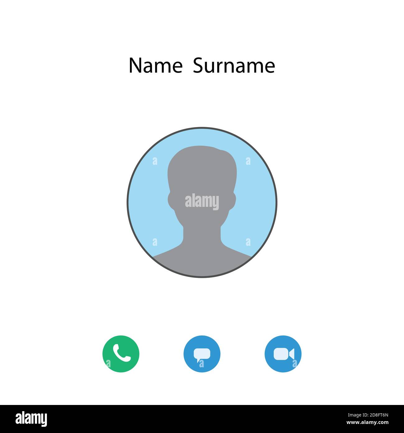 Social media user profile icon on video call screen background Stock ...