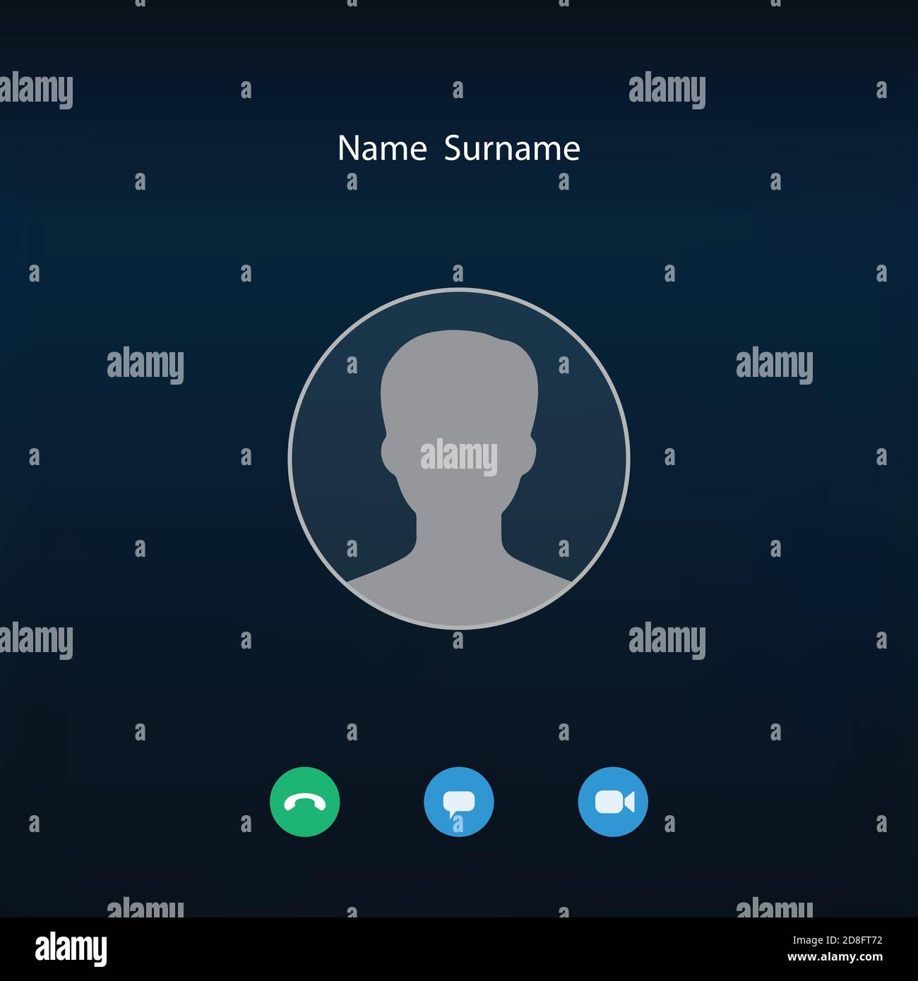 Social media user profile icon on video call screen background Stock ...