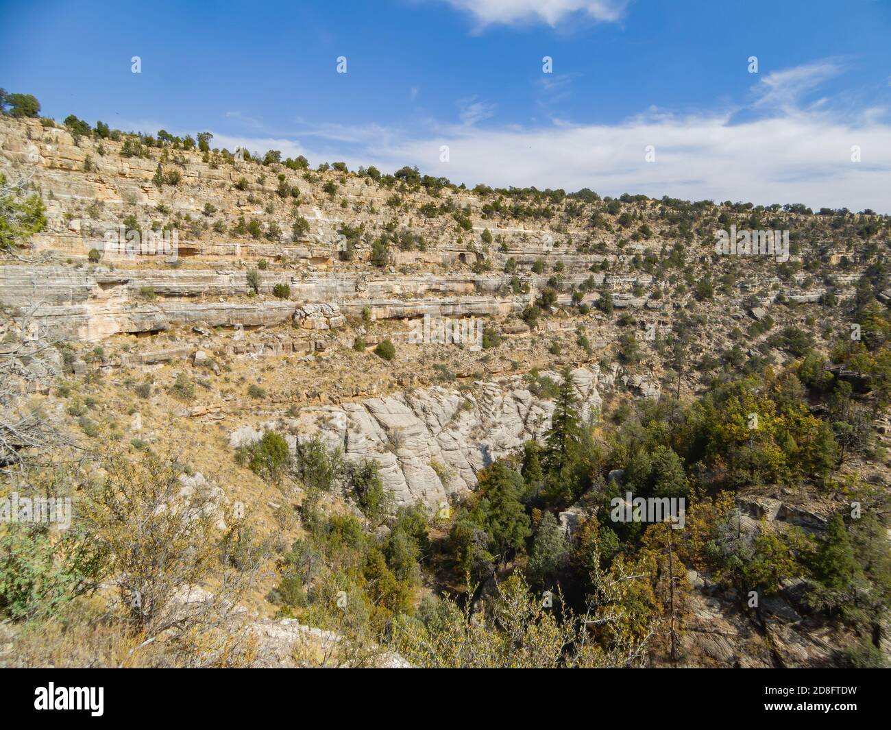 Sunny view of the Walnut Canyon National Monument at Arizona Stock ...