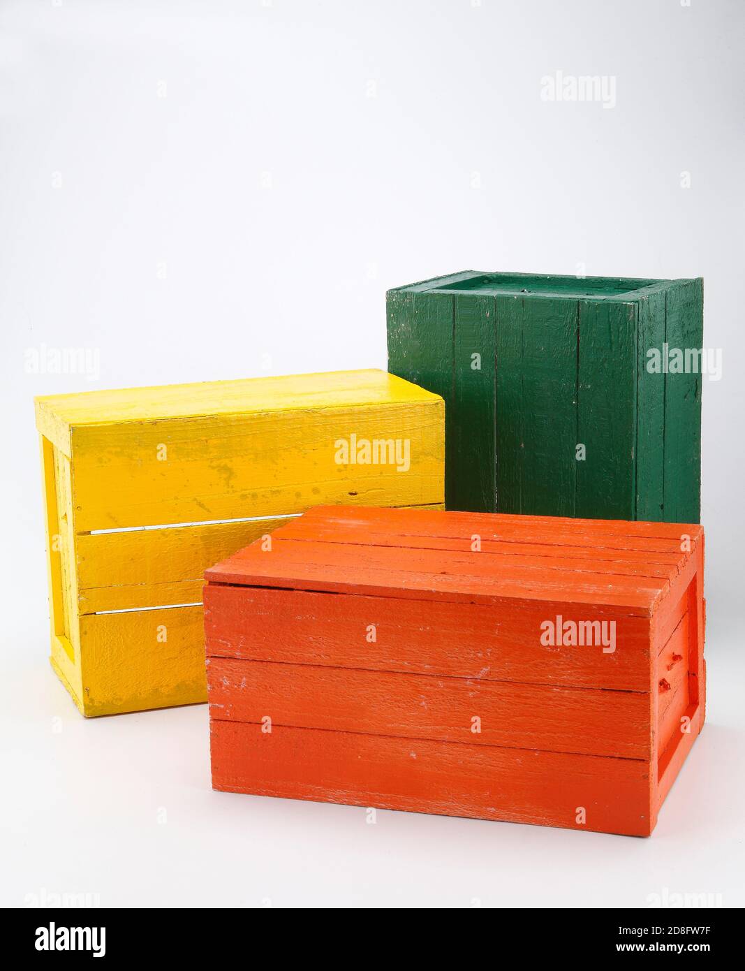 color wood boxes Stock Photo - Alamy