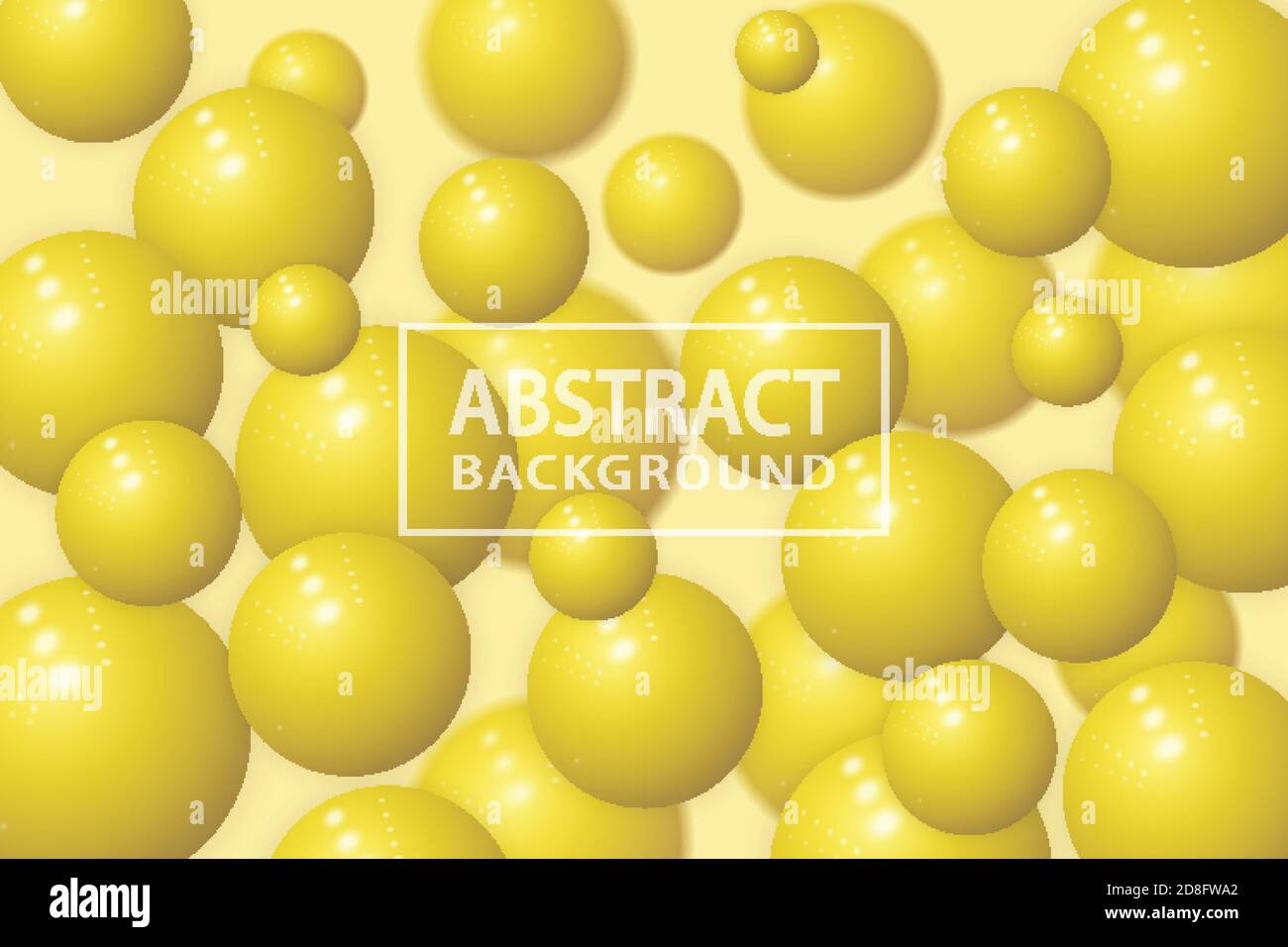Abstract background with realistic yellow 3d sphere Stock Vector Image ...
