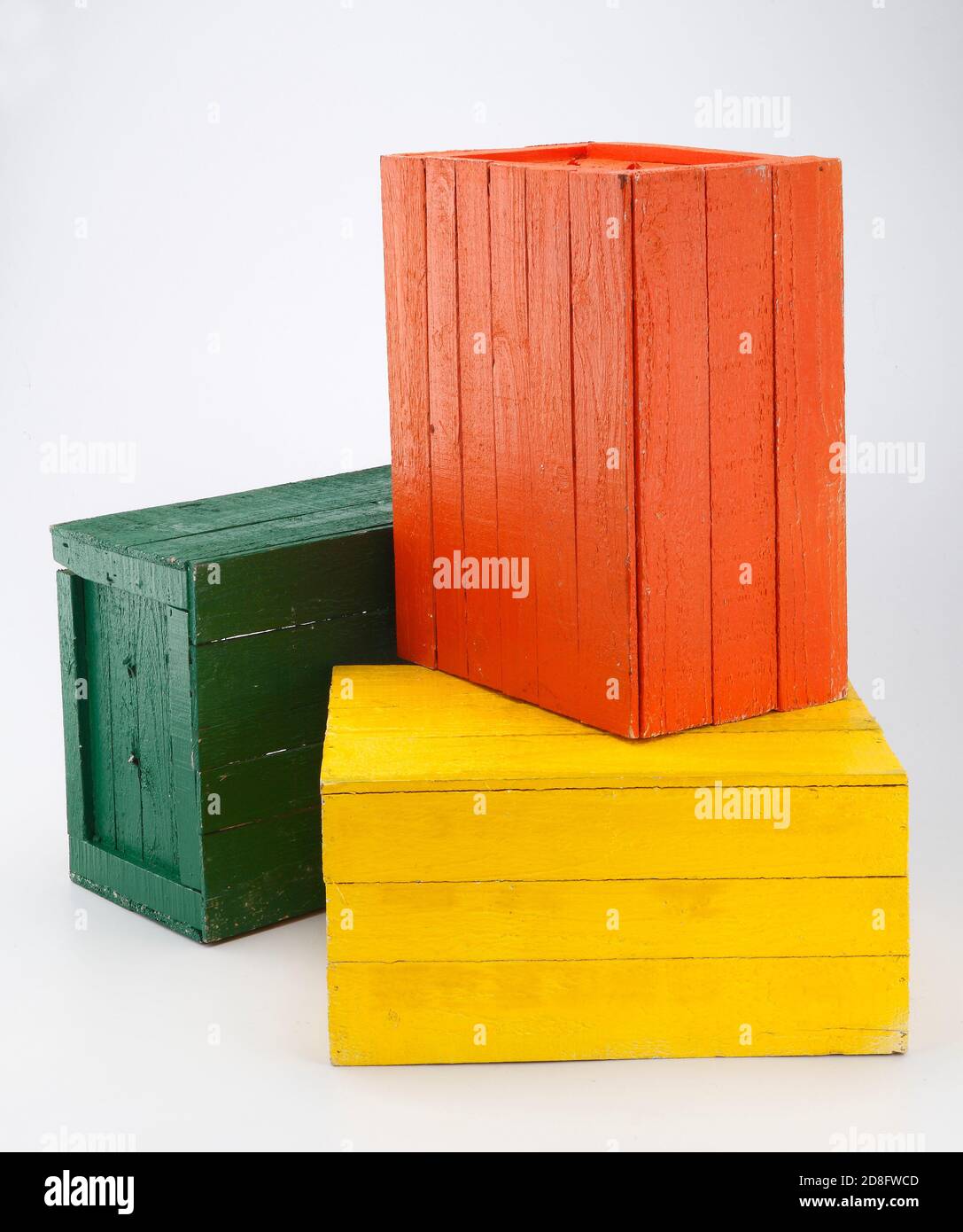 color wood boxes Stock Photo - Alamy
