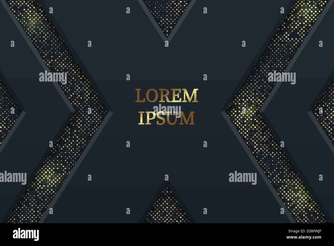 Geometric black luxury background with gold elements, paper concept ...