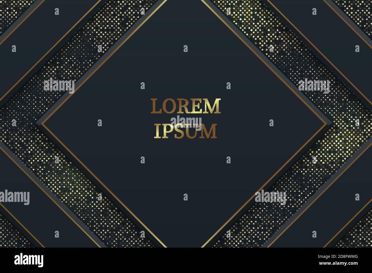 Geometric black luxury background with gold elements, paper concept ...