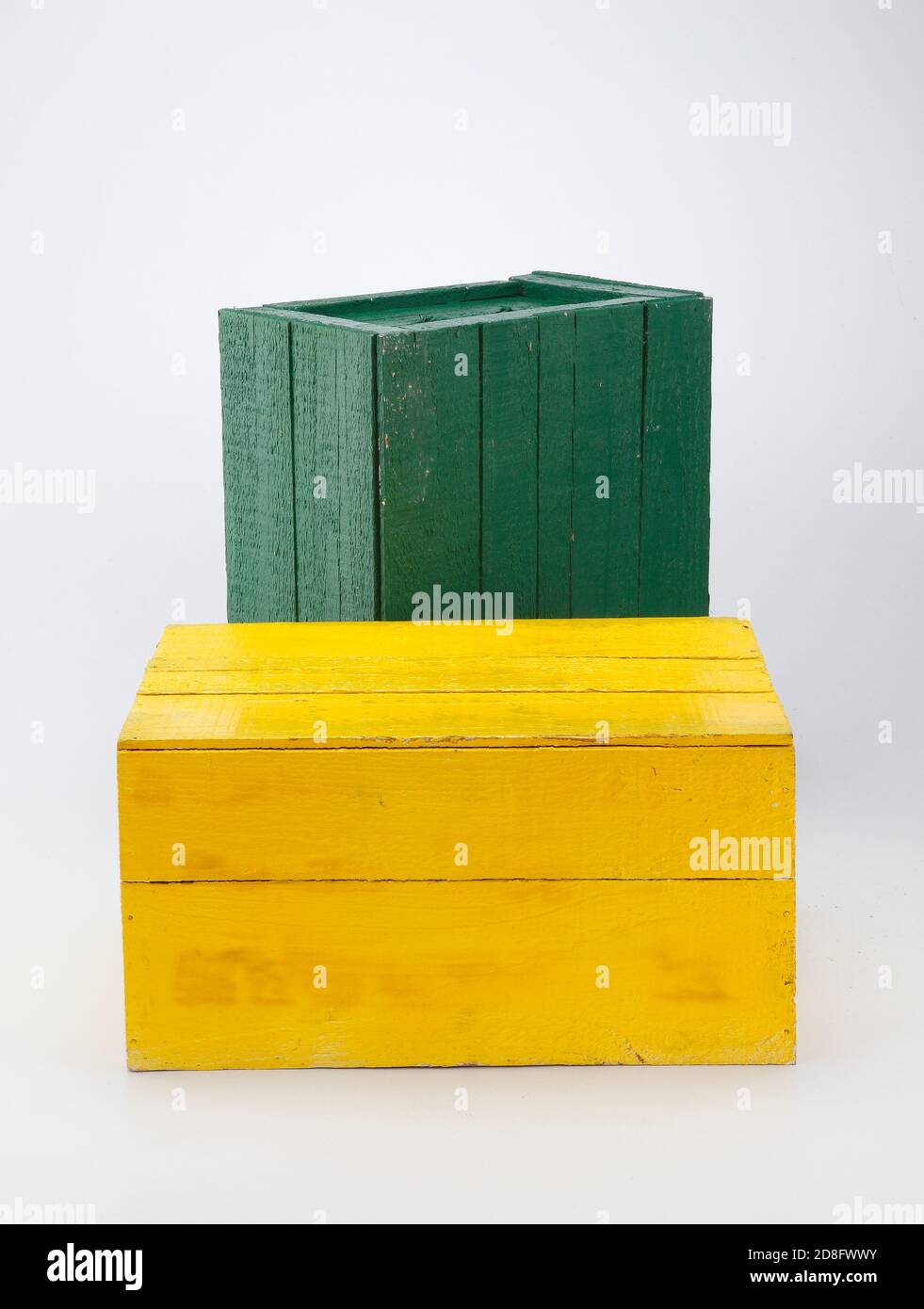 color wood boxes Stock Photo - Alamy