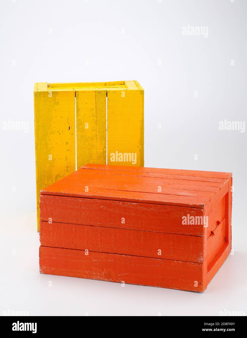 color wood boxes Stock Photo - Alamy
