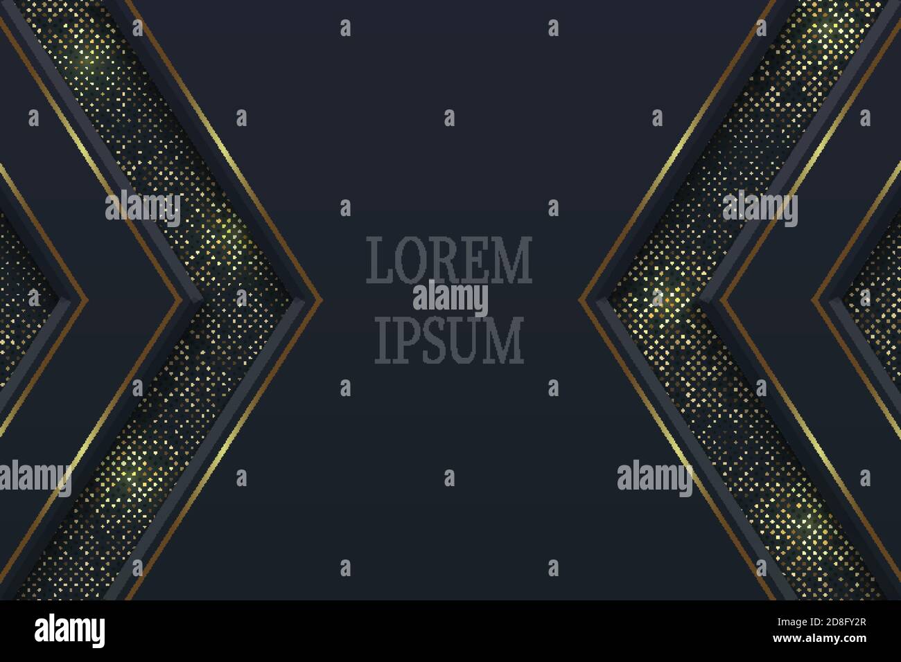 Geometric black luxury background with gold elements, paper concept ...