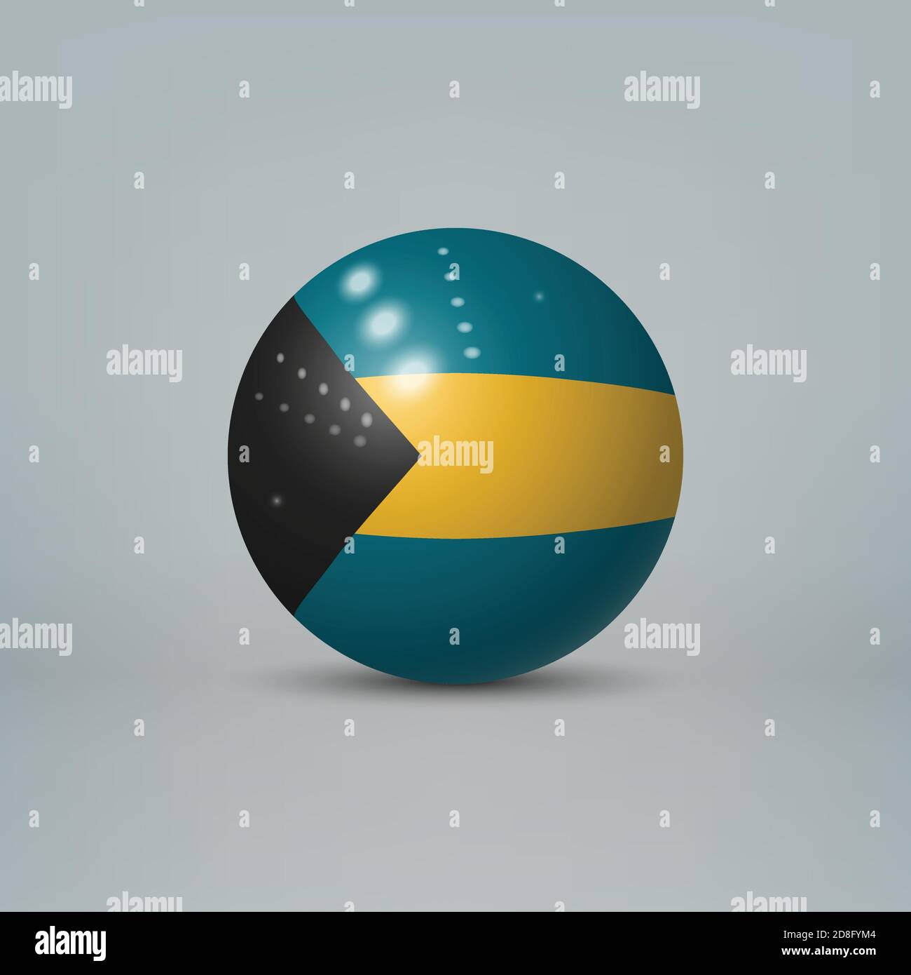 Realistic glossy plastic ball or sphere with flag of Bahamas Stock ...